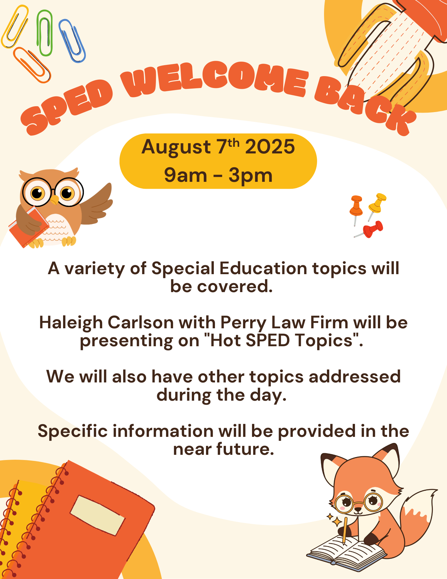 SPED Welcome Back | ESU 5 - Serving Educational Needs in Southeast Nebraska